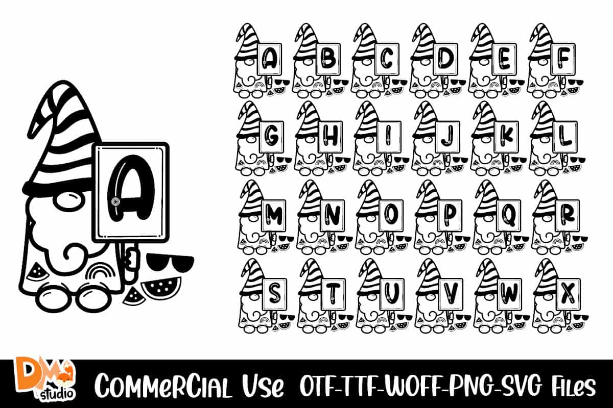 Monogram Summer Gnome Font - DM Letter Studio