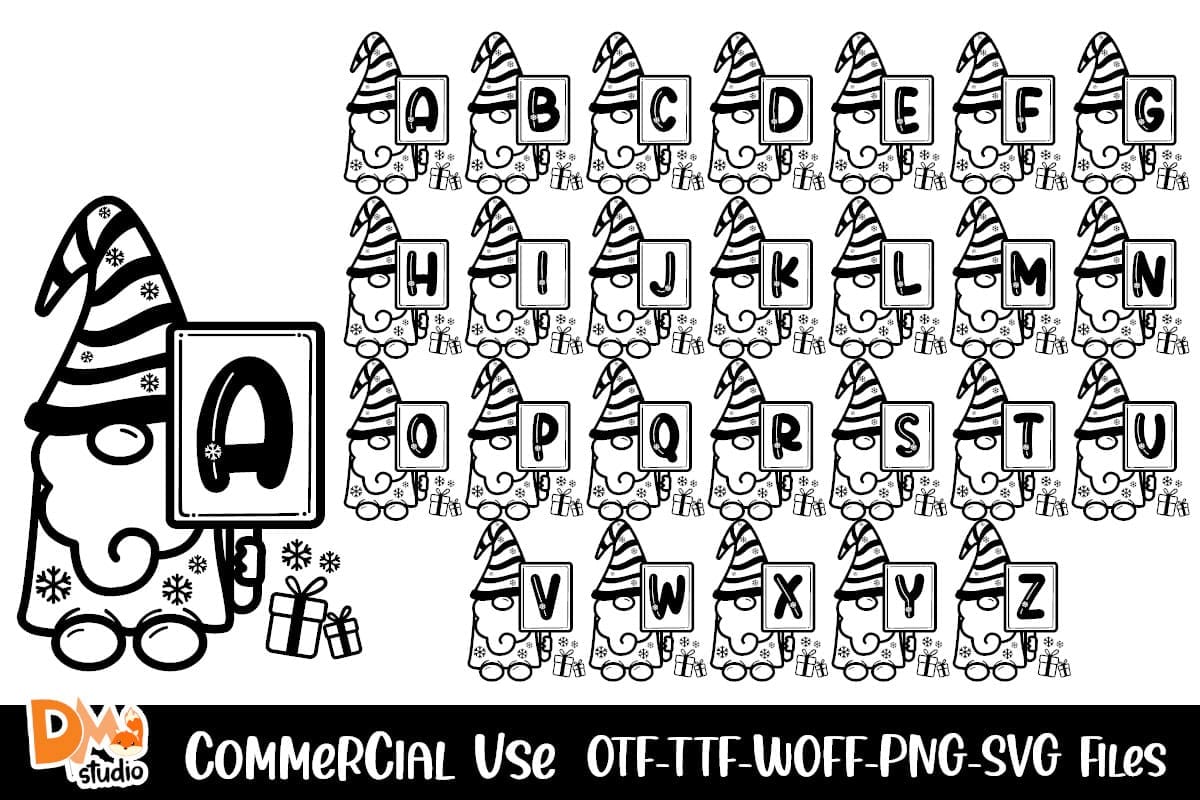 Monogram Winter Gnome Font - DM Letter Studio