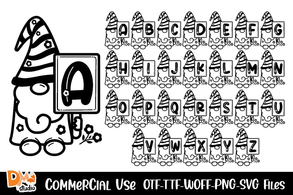 Spring Gnome Monogram Font - DM Letter Studio
