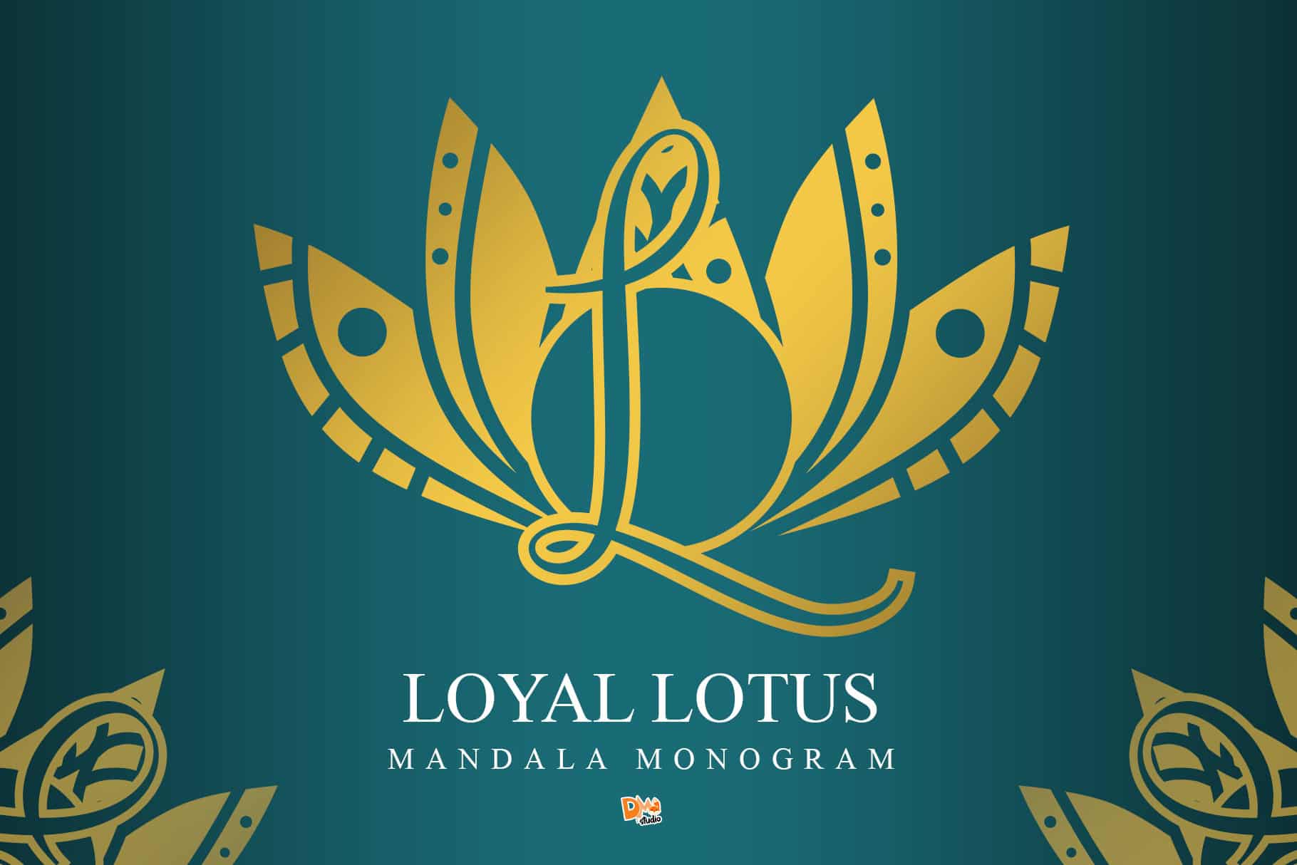 Loyal Lotus Mandala Monogram - DM Letter Studio
