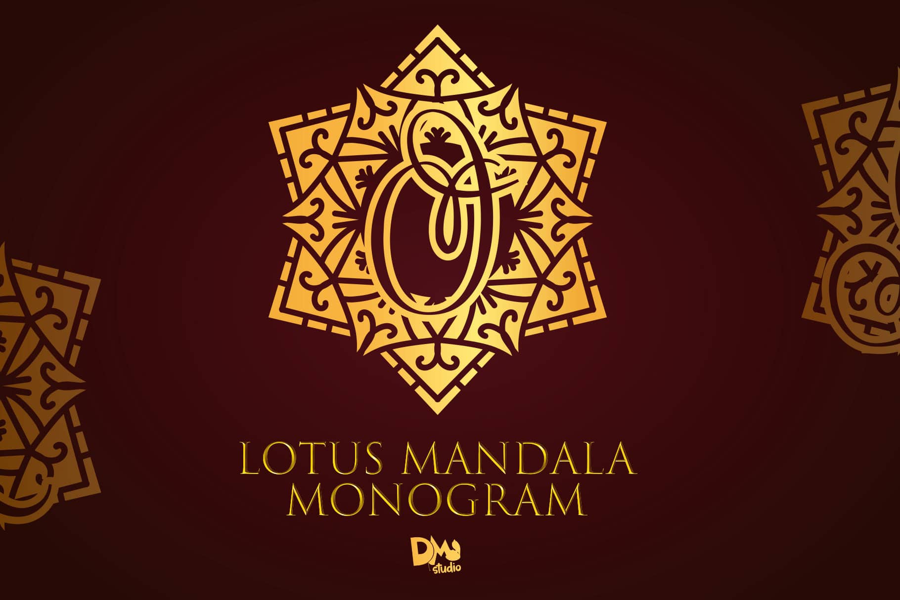 Lotus Mandala Monogram - DM Letter Studio