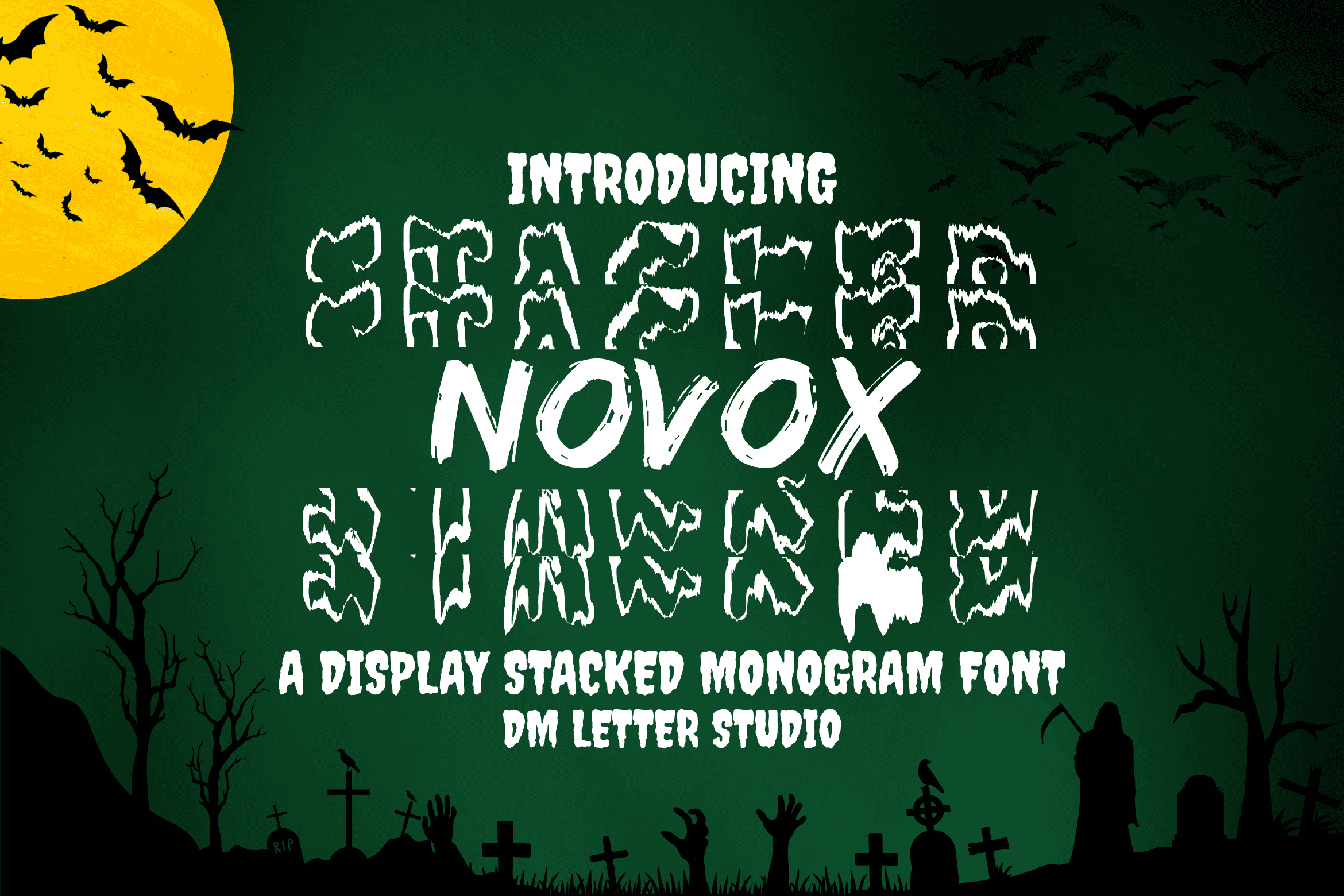 Novox Stacked Monogram - DM Letter Studio