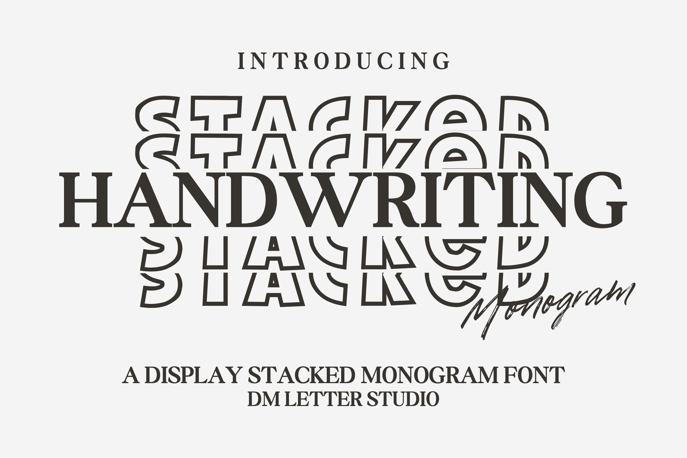 Handwriting Stacked Monogram - DM Letter Studio