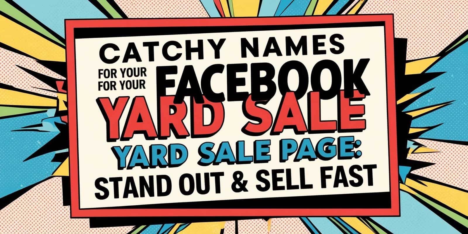 Catchy Names for Your Facebook Yard Sale Page: Stand Out & Sell Fast ...